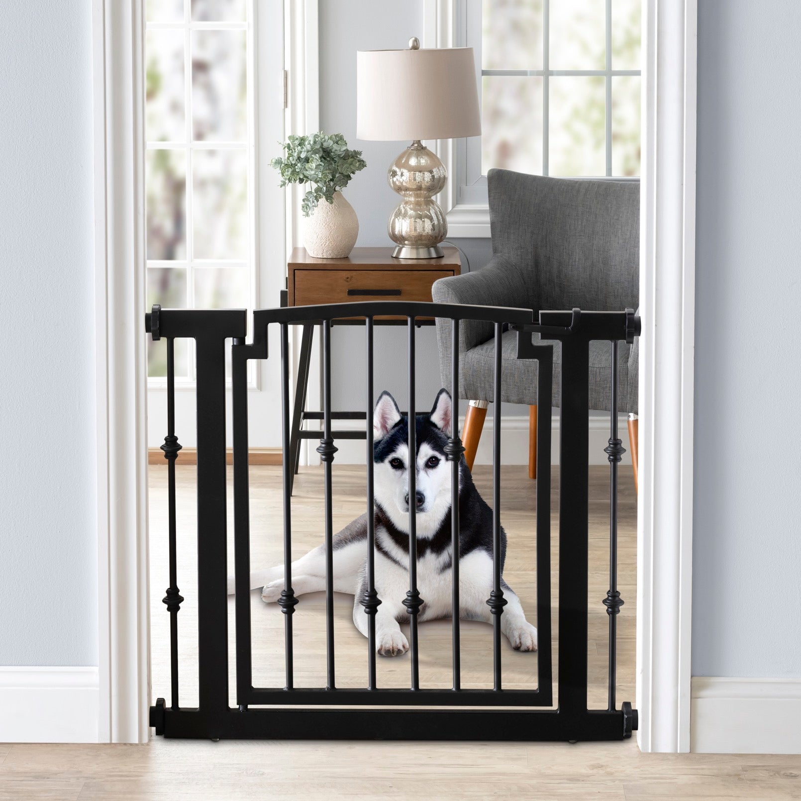 Dog Gates for the House Stylish Strong Indoor Pet Gate Barriers Tall ...