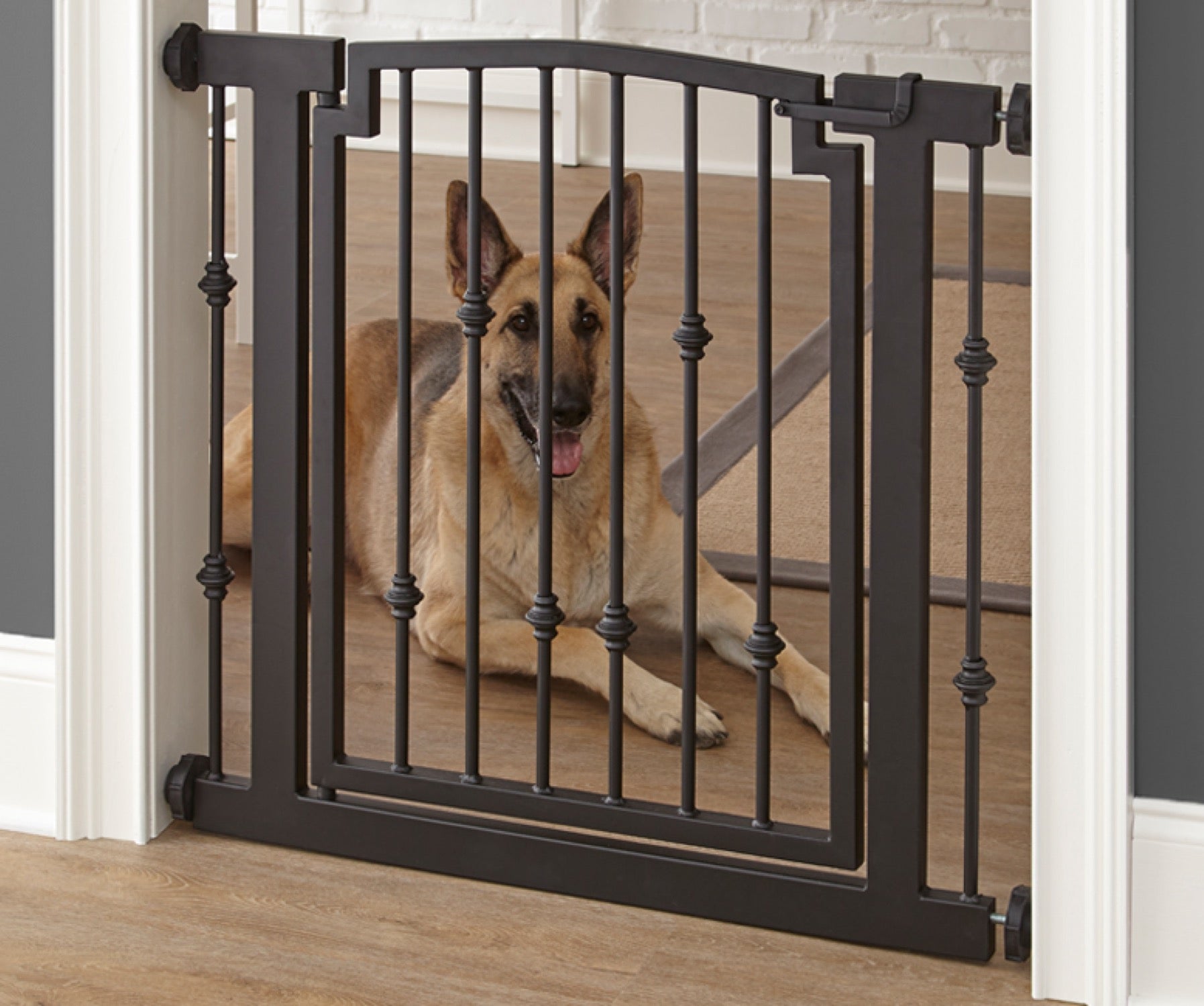 31" Wide Strong Dog Gate 31" Long Pet Gate with Door NMN Designs