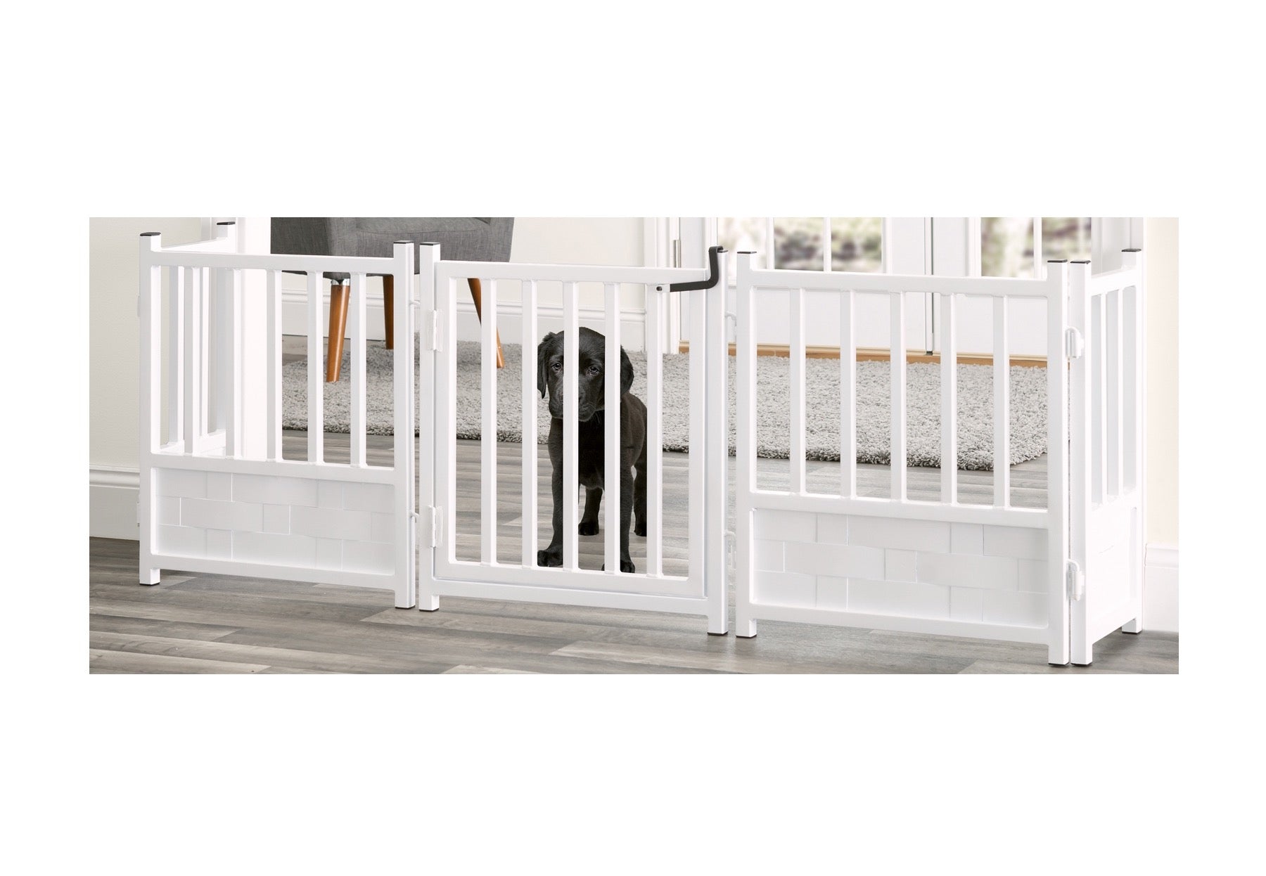 Freestanding Wrought Iron Pet Gate, Wrought Iron Indoor Dog Gate | NMN ...