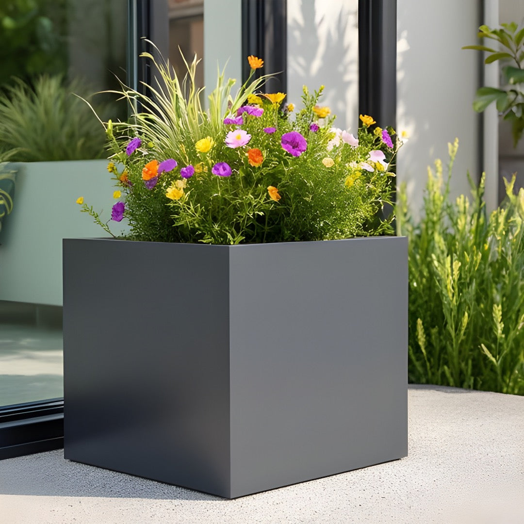 Square Outdoor Planter Boxes. Modern Cube Pot, Small - Tall, XL Extra ...