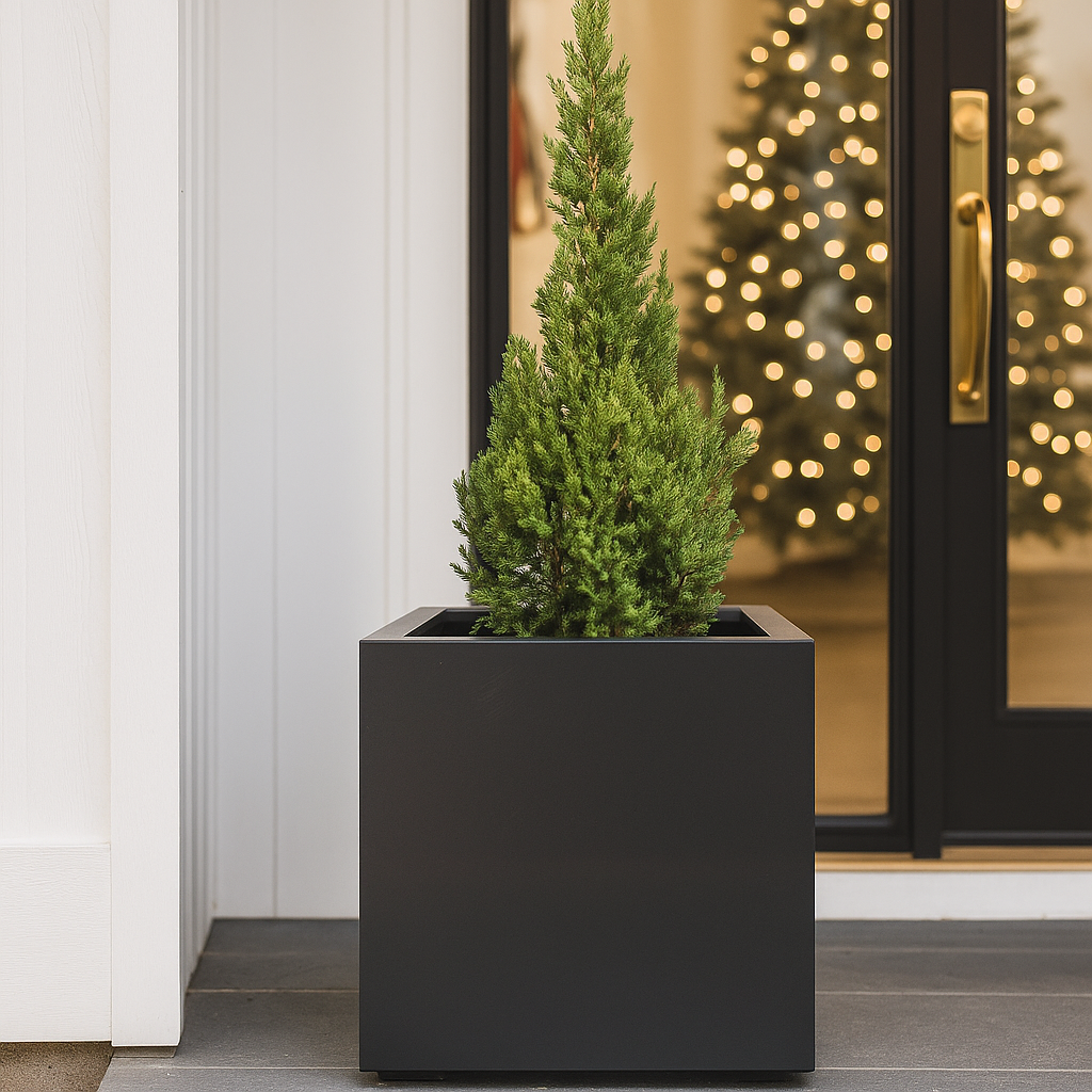 Modern Black Outdoor Planters. Contemporary Large Pots, Rectangle ...