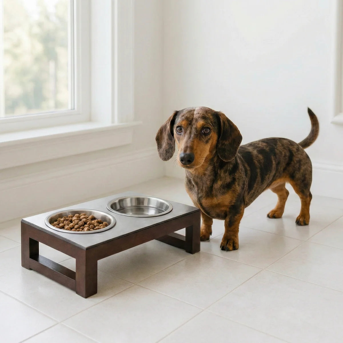 Small Dog Modern Elevated Dog Bowls, 3" - 6" Stand, Single Bowl, Double ...