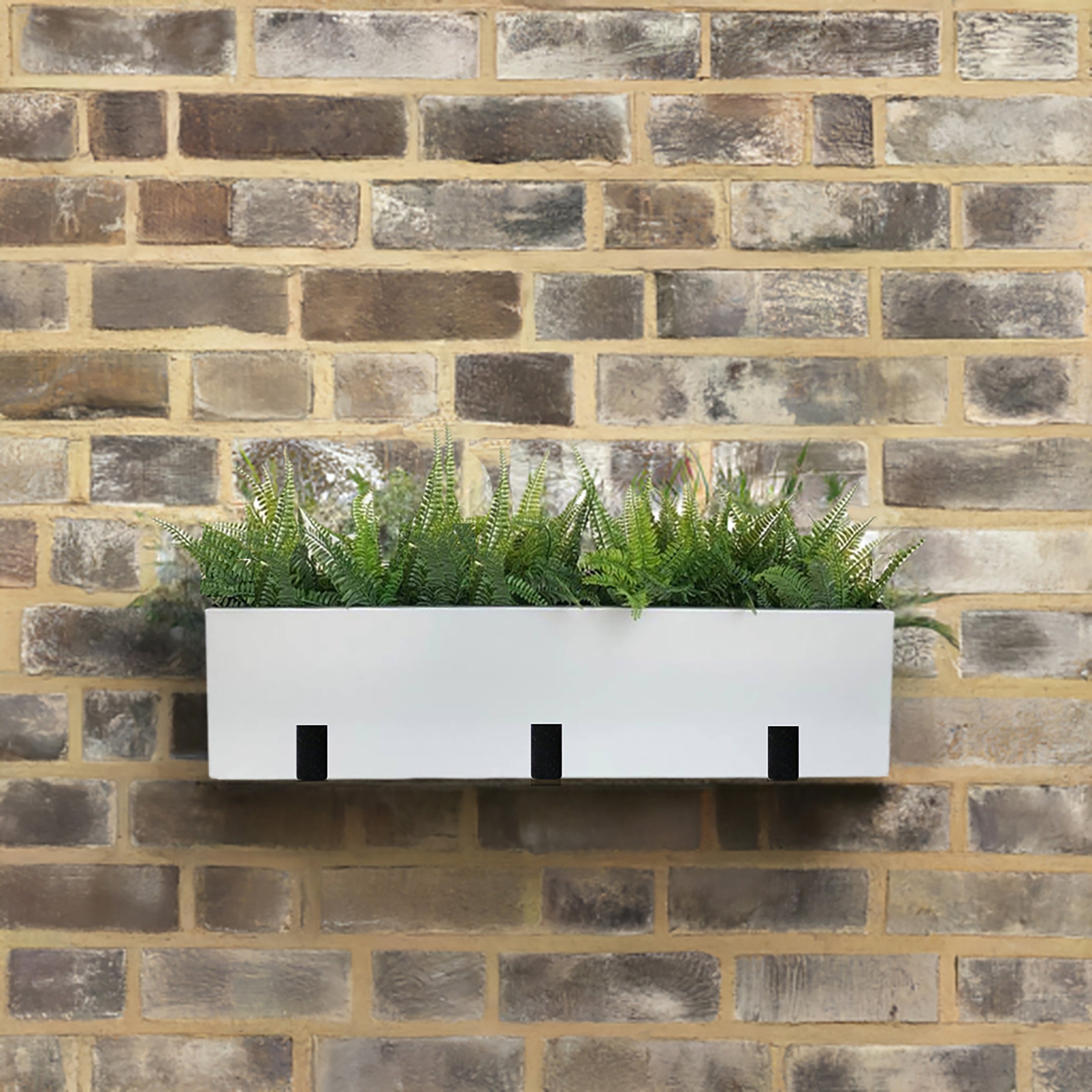 Modern Metal Rectangular Wall Planter, Hanging Box. Aluminum Silver ...