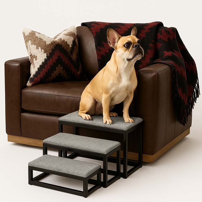 Shana Pet Steps. Modern Tall, Wide Dog Stairs, Large Dog (180 lbs ...