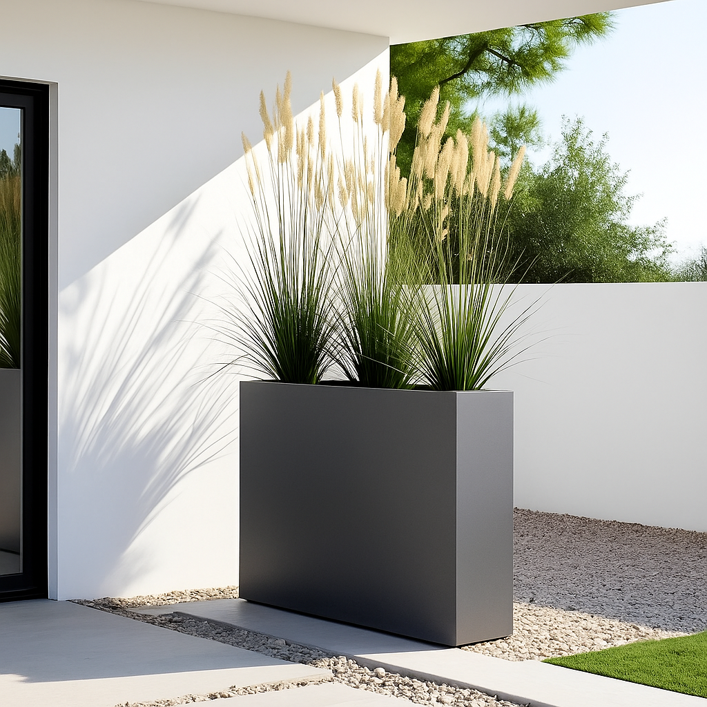 Aster. Tall Outdoor Planter Box, Large Fiberglass, Span Rectangle. 29 ...