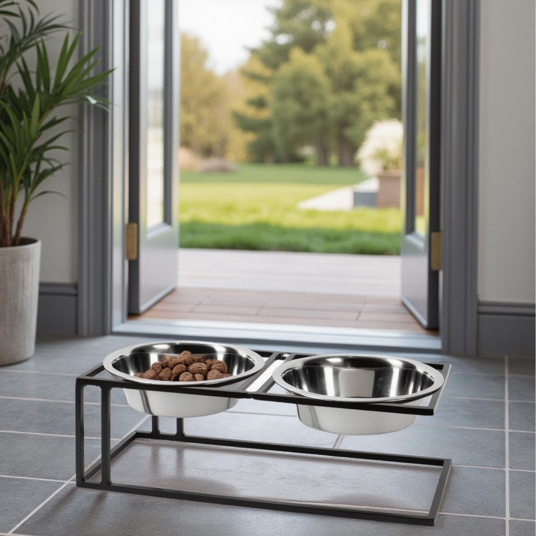 Outdoor Elevated Dog Bowl w/ Modern Stand. Small - Large. Water, Food ...