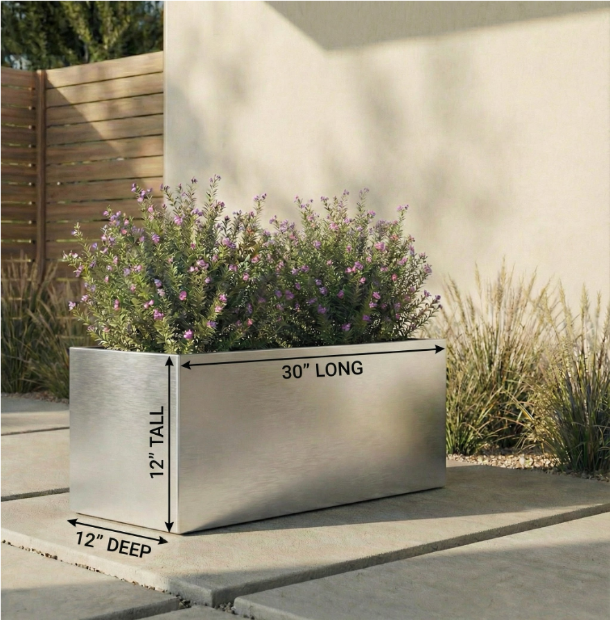 rectangular metal planters