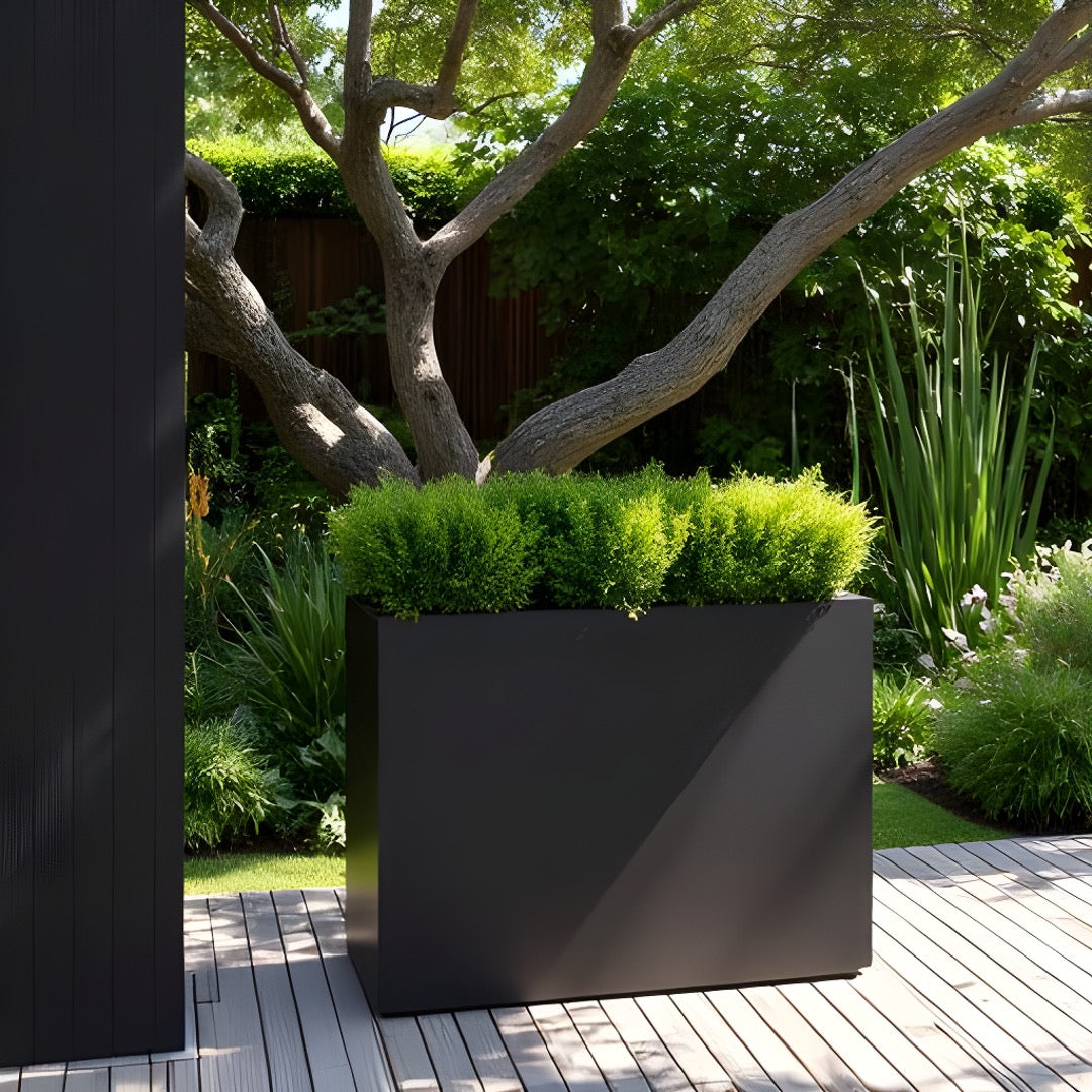 Aster. Tall Outdoor Planter Box, Large Fiberglass, Span Rectangle. 29 ...