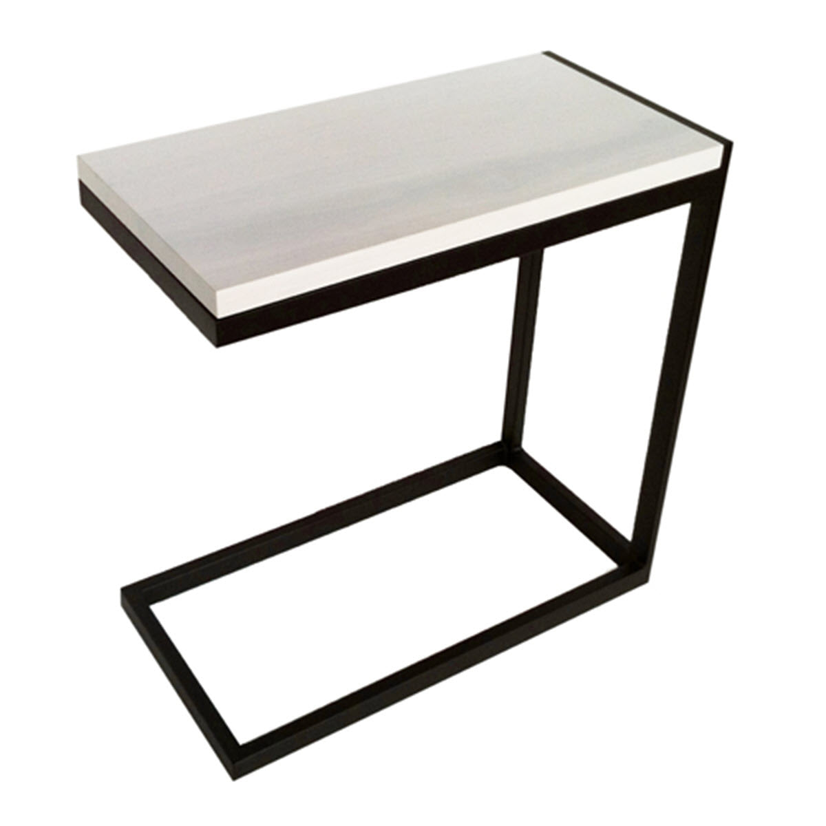 Hardwood C-Table Narrow. Solaz 24" Tall Metal Base. Accent Table by NMN ...
