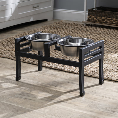 Modern Elevated Double 2 Dog Bowl Stand, Small - XL Dog. Stylish Raised ...